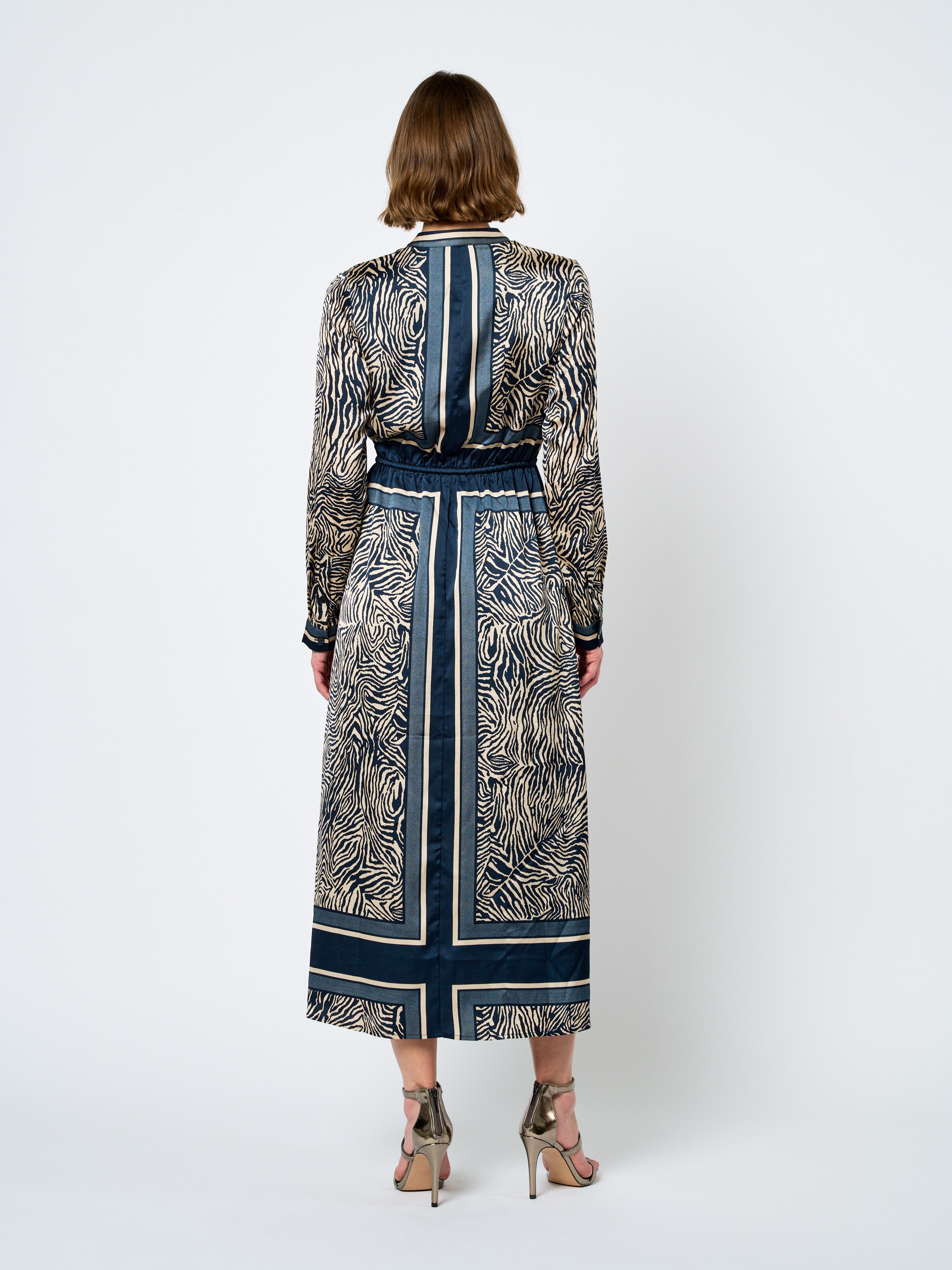 Coco Printed Long Sleeve Shirt Dress – CIEBON